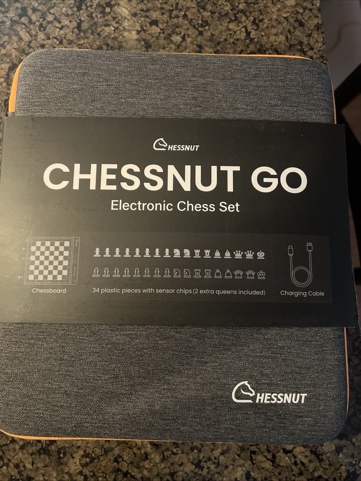 Chessnut Go Travel Electronic Bluetooth Chessboard w/ Full Piece ...