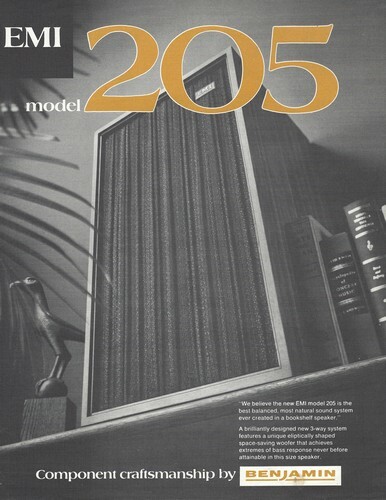 Orig Benjamin EMI Model 205 Speakers 2 pg Product Sales Brochure w ...