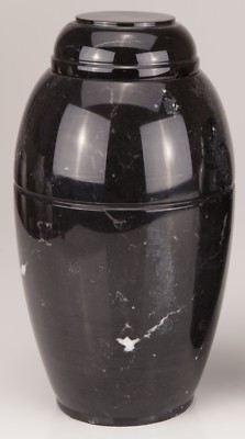 Large 168 Cubic Inches Black Marble Vase Funeral Urn for Cremation ...