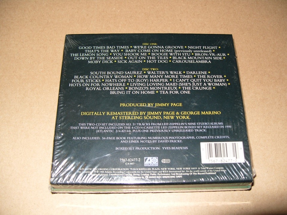 Led Zeppelin Box Set 2 - 1993 2 cd Box set New And Sealed 75678247729 ...