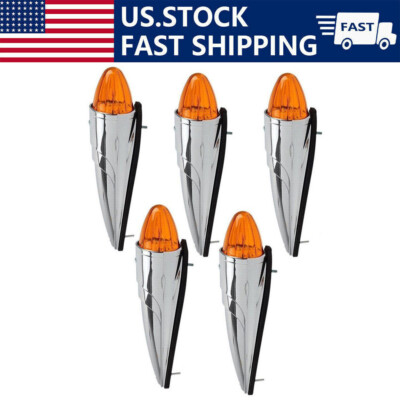 5x 17 LED Amber Torpedo Cab Roof Top Marker Light For Kenworth ...
