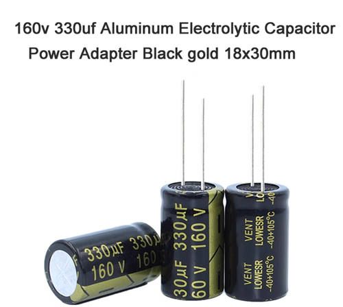 160v 330uf Aluminum Electrolytic Capacitor Power Adapter Black gold ...
