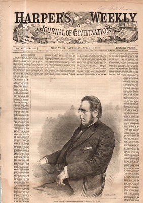 1869 Harpers Weekly April 17 - Sing Sing Prison tortures; Shoshone ...