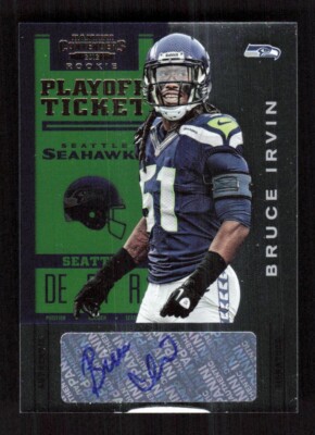 2012 Panini Contenders #110 Bruce Irvin RC Rookie Playoff Ticket Auto ...
