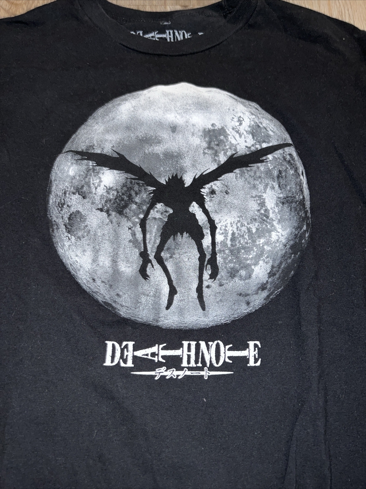 Death Note Mens Ryuk Moon With Logo Black T Shirt Size Large Anime ...