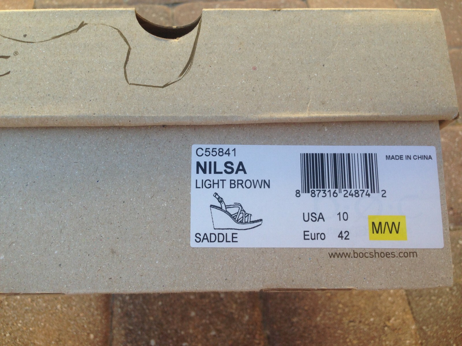 B.O.C. Born O Concept NILSA Brown Leather Women's Wedge Sandal Shoes ...