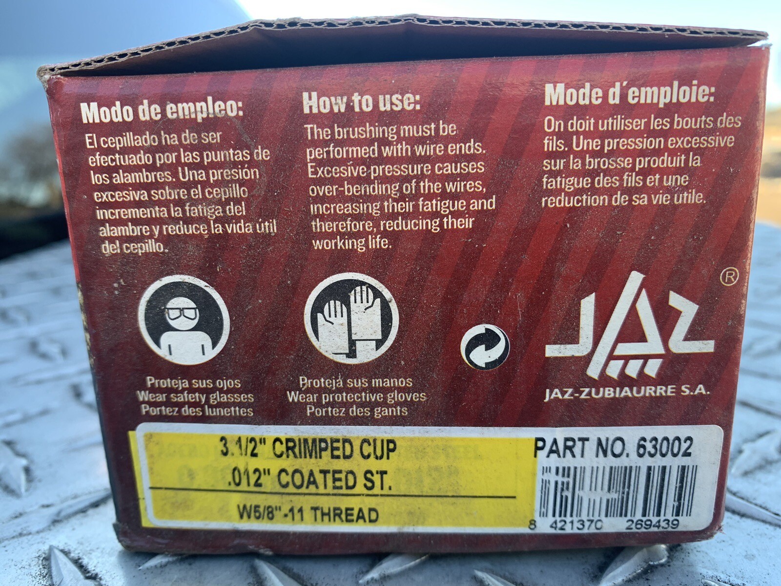 JAZ 63002 to 3-1/2 Crimped Wire Cup Brush .012 Inch Steel 5/8 Inch -11 ...