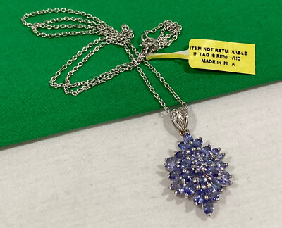 Chuck Clemency STS 925 Sterling Silver Tanzanite Pendant Necklace NEW ...