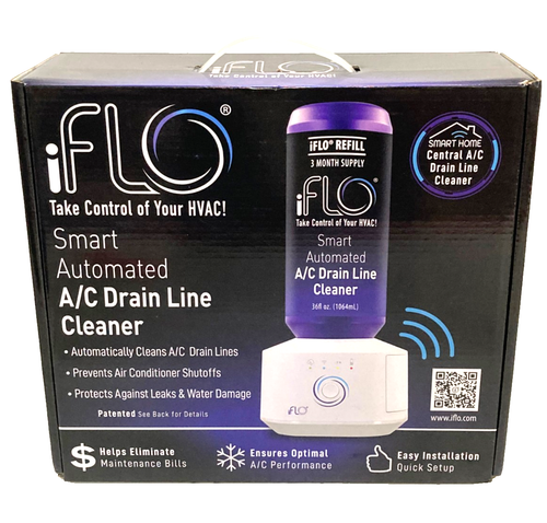 iFLO Smart Automated Air Conditioner Drain Line Cleaner Device, White ...