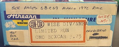 Con-Cor HO - Limited Run CMO Boxcar Wise Div/NMRA - CLST | eBay