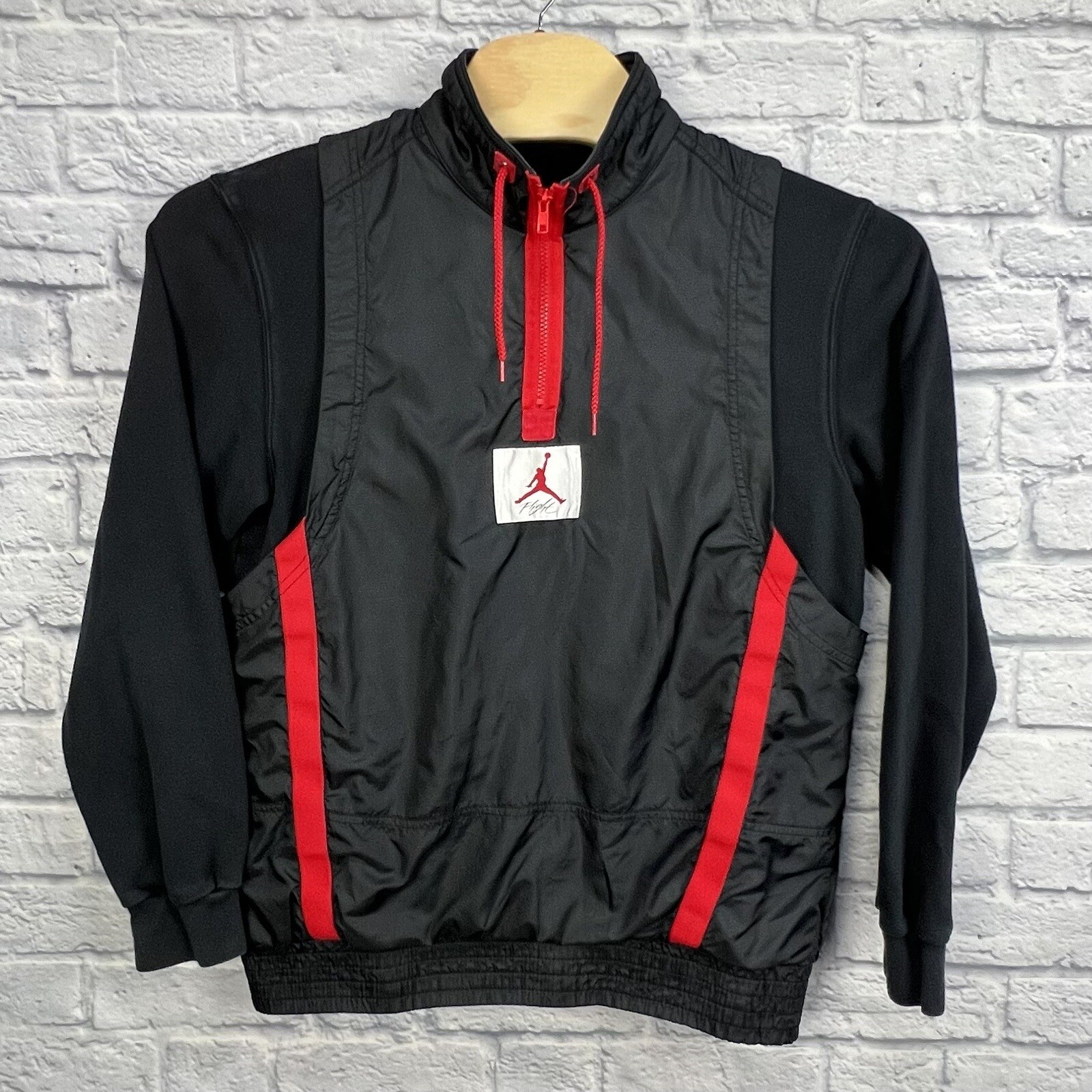Vintage Nike Air Jordan Flight Men Black Red 1/4 Zip … - Gem