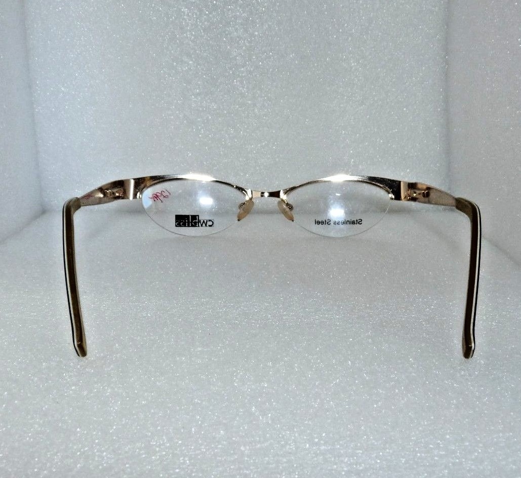 NEW CW BLISS KENMARK CHIC STAINLESS STEEL EYEGLASSES GLASSES FRAMES 49 ...