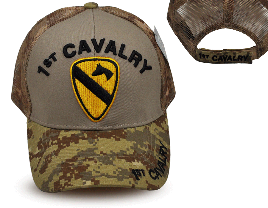 1st CAVALRY INFANTRY DIVISION MESH CAP ARMY MILITARY GRAY DIGITAL ...