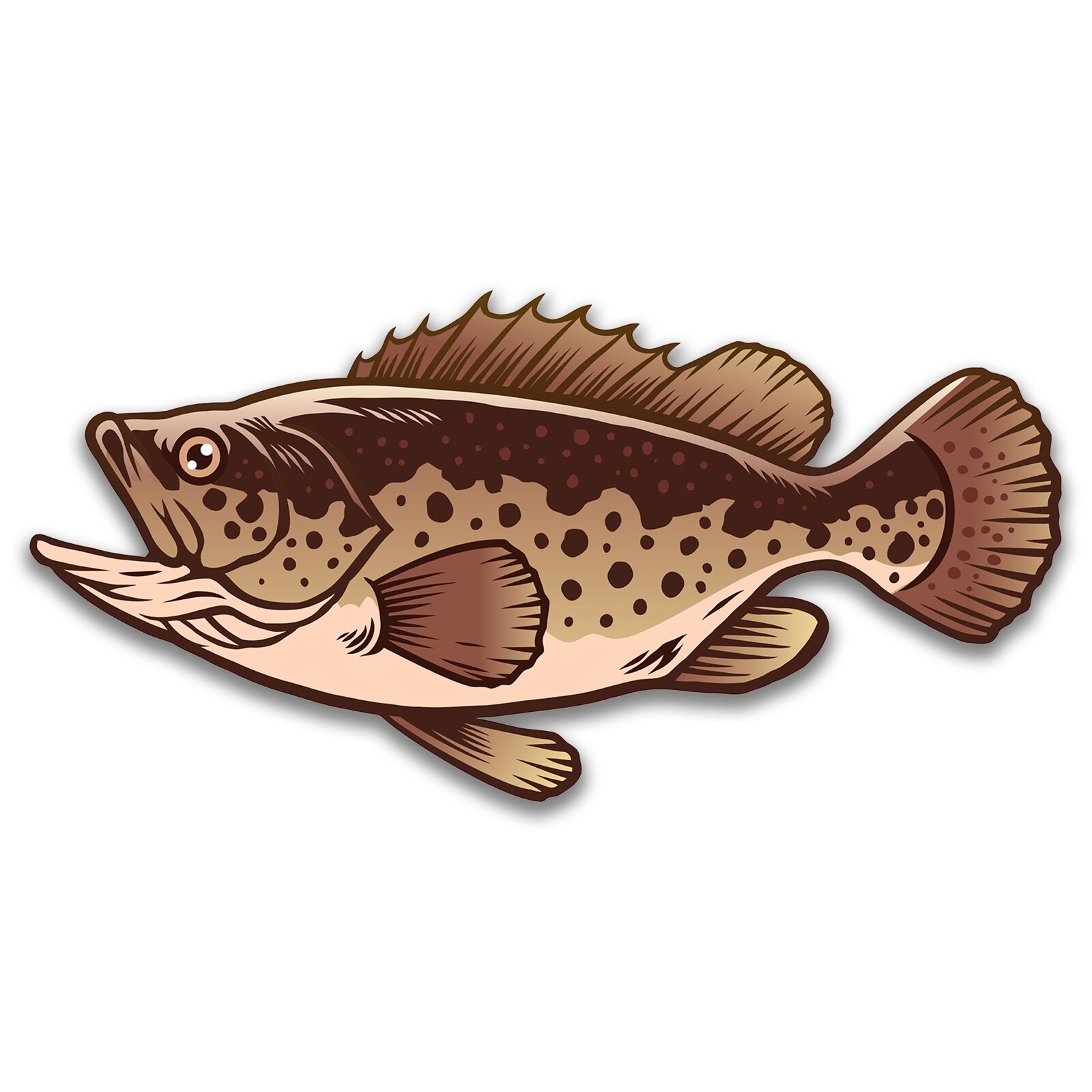 GROUPER Sticker Saltwater Decals Fish Marlin Vinyl Boat Car Waterproof ...