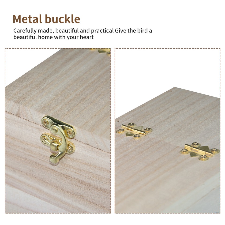 Wooden Bird Breeding Cage Nesting Box Hatching Nest Parakeet Budgie ...