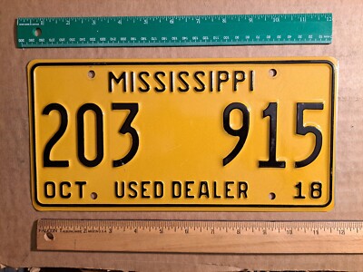 License Plate, Mississippi, 2018, Used (car) Dealer, 203 915 | eBay