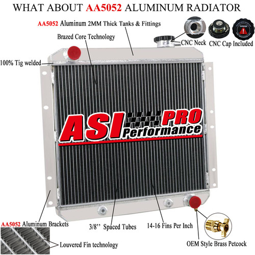 4-Row Aluminum Radiator For Toyota Land Cruiser FJ40 FJ45 Petrol 3.9L 4 ...