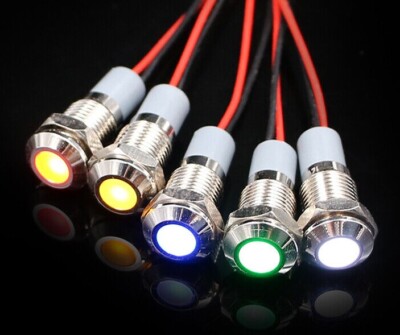 Indicator Lamp Red Or Green 12-24v DC 8 mm Chassis Or Panel Mount | eBay