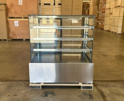 NEW 48" Dry Display Case Bakery Showcase Donuts Bagels Pastry Glass LED ...