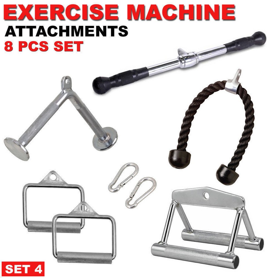 Home Gym Cable Attachment Handle Machine Strength Exercise Chrome ...