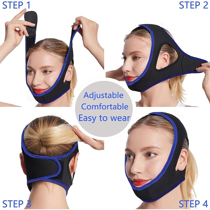 2 Pack Anti Snore Chin Strap Stop Snoring Belt Sleep Apnea Support ...