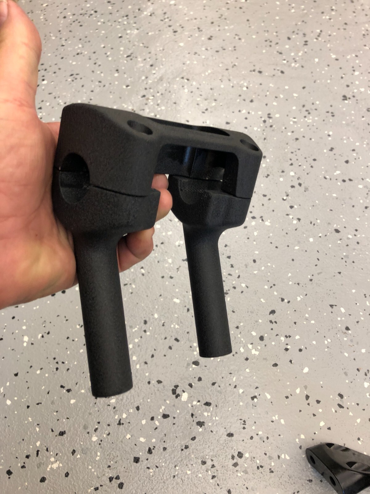 Set of Handlebar Risers - Black Wrinkle - New Take Off - Harley FXLRST ...