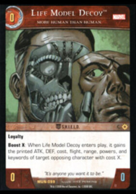 VS System: Life Model Decoy, More Human Than Human [Played] Marvel ...