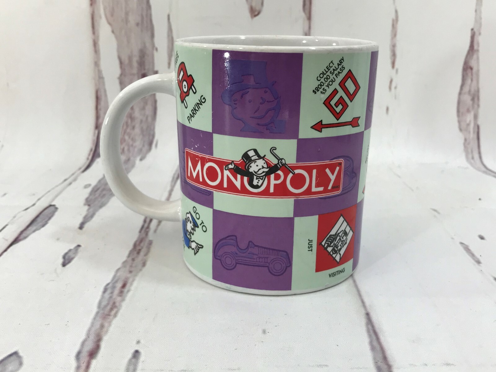 Monopoly Game Board Coffee Mug Tea Cup Purple Green Sherwood Brands of ...