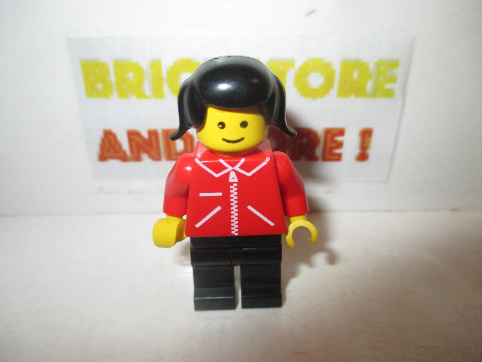 Lego - Minifigures - Jacket Red with Zipper Red Arms Black Female Hair ...