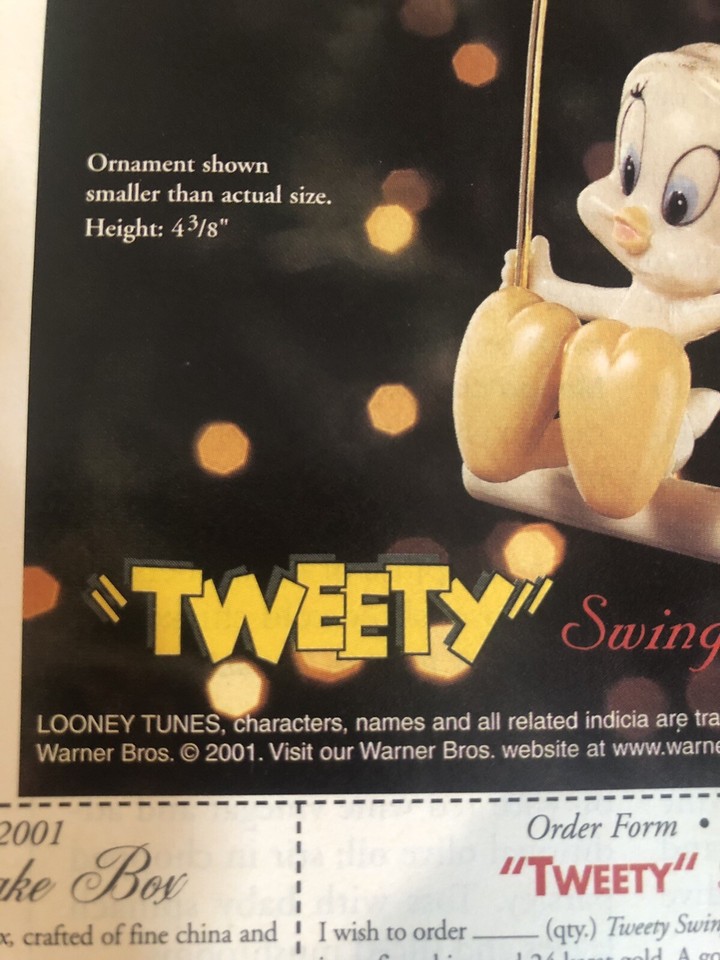 2001 Tweety Bird Looney Tunes Vintage Print Ad Advertisement pa9 | eBay