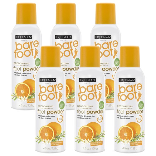 Pack of (6) New Freeman Bare Foot Powder Deodorizing Spray 4.5 Ounce ...