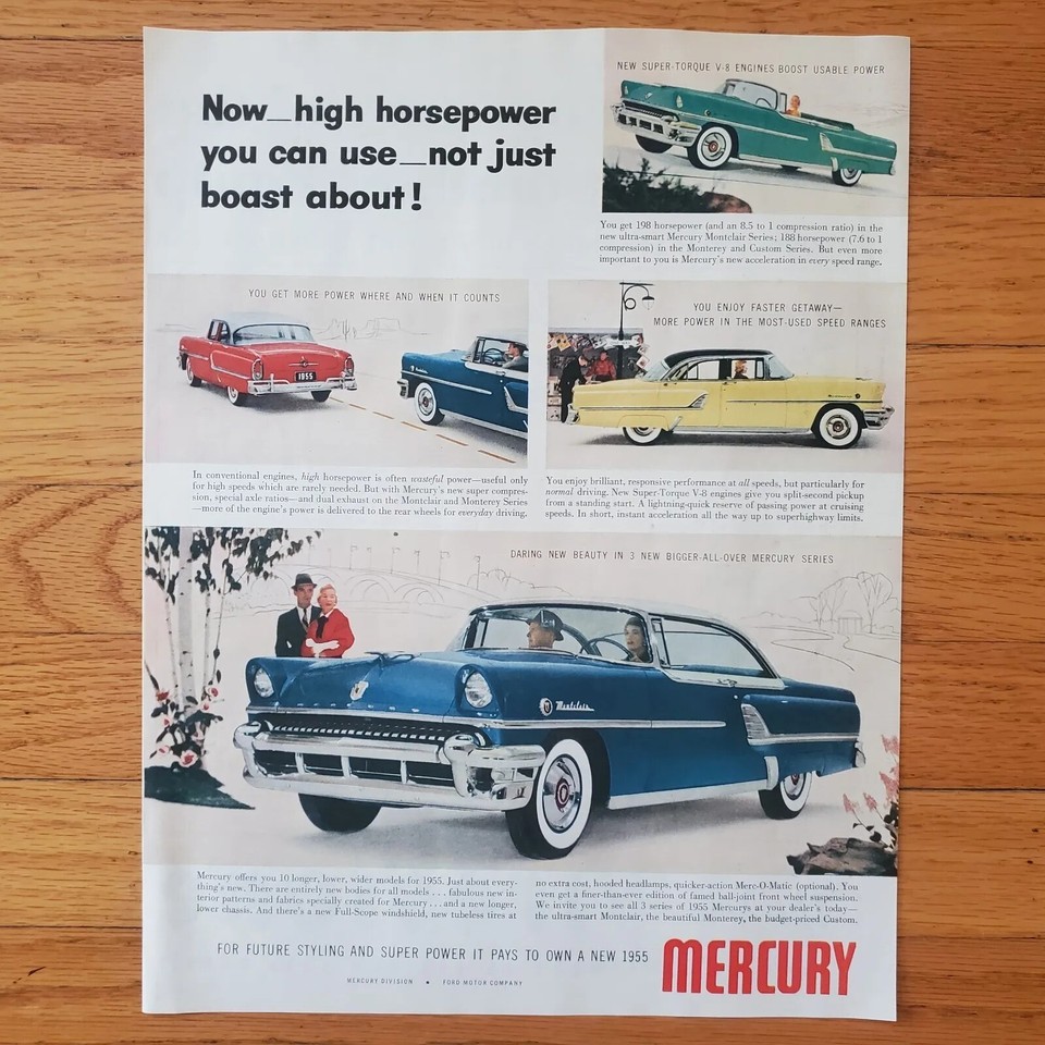 1955 Ford Mercury Montclair Monterey Custom Super Torque V8 Vintage ...