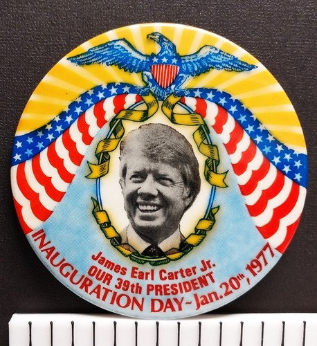 Inauguration Day, Jimmy Carter w/ Eagle (1977) 3.5" Vintage Pin-Back ...