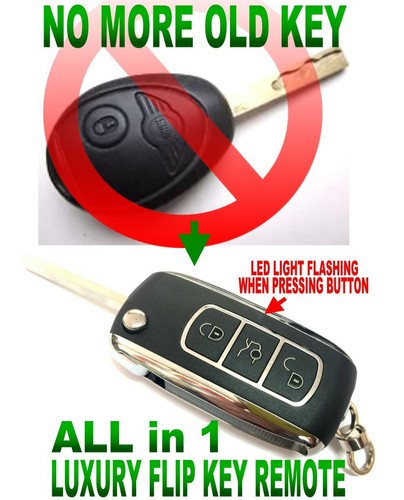 Chrome folding key remote for 02-05 MINI R50 R53 keyless entry fob ...