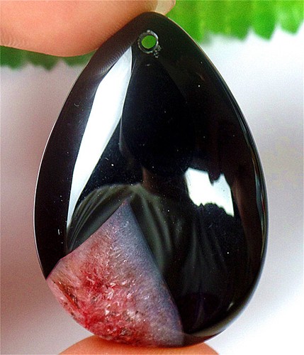 50x35x7mm Black&Red Druzy Geode Agate Teardrop Pendant Bead BQ68029 | eBay