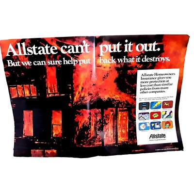 1972 Allstate Cant Put Out Fire 2 Page Original Print Ad Vintage | eBay