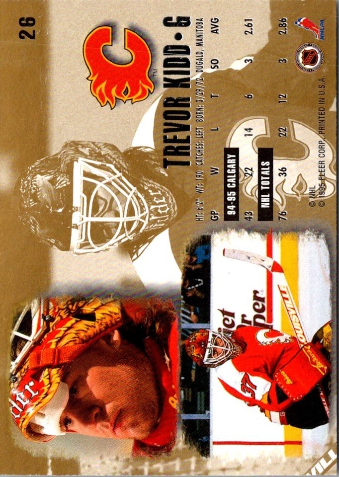 1995 Ultra Trevor Kidd #26 Calgary Flames Hockey Card | eBay