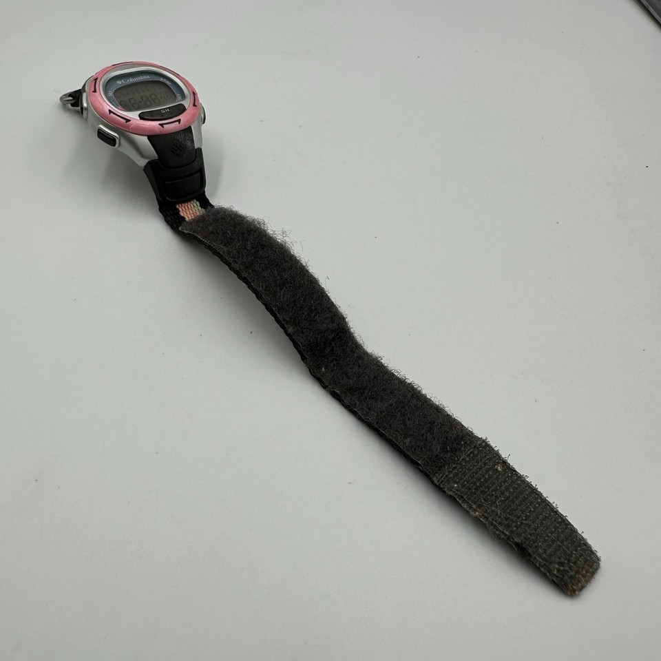 Columbia Digital Watch Pink Black Nylon Strap Band Backlight Dial New ...