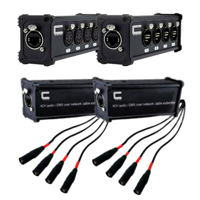 4-Channel 5-Pin XLR, AES, DMX Snake Audio Signal Over Ethernet Network ...