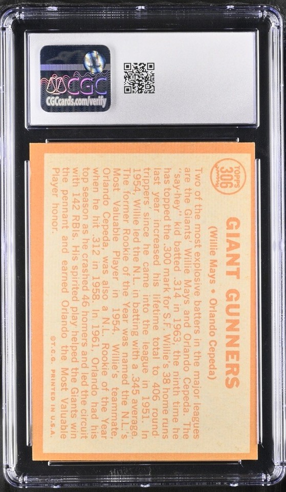 1964 Topps GIANT GUNNERS Card #306 Mays & Cepeda 5.5 EX+ | eBay