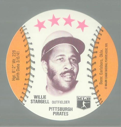 1976 ISALY'S SWEET WILLIAM BASEBALL DISC WILLIE STARGELL HOF MINT ...