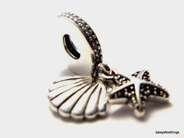 Authentic PANDORA 792076CZF Dangle Tropical Starfish & Sea Shell Charm ...