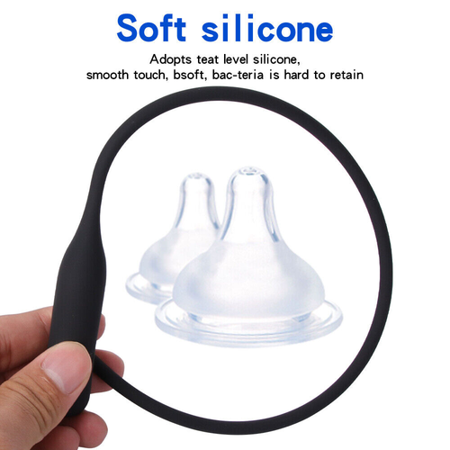 Silicone Men Electric E-stim Stretcher Urethral Sounding Rod Penis Plug ...