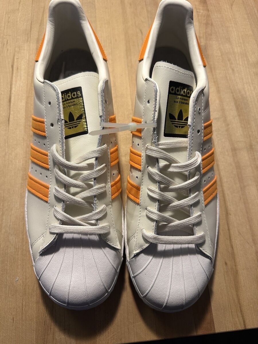 Rare Adidas Superstar 80's S75842 Cream With Orange Stripe Rare Adidas Superstar 80's S75842 Cream With Orange Stripe