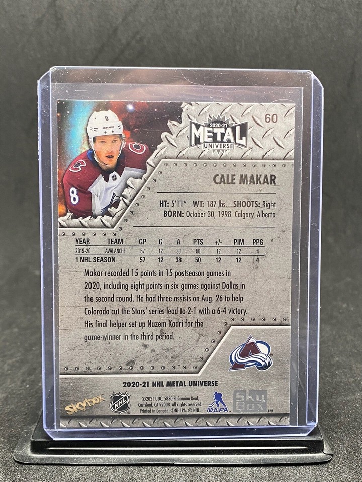 2020-21 Skybox Metal Universe Cale Makar Base #60 Colorado Avalanche | eBay