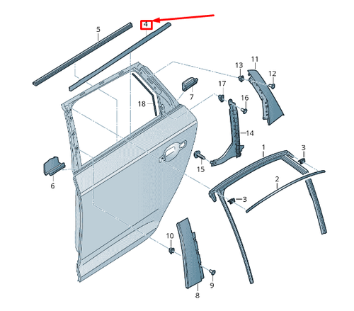 NEW AUDI Q5 FY REAR LEFT OUTER DOOR WINDOW APERTURE SEAL 80A839477A NO ...
