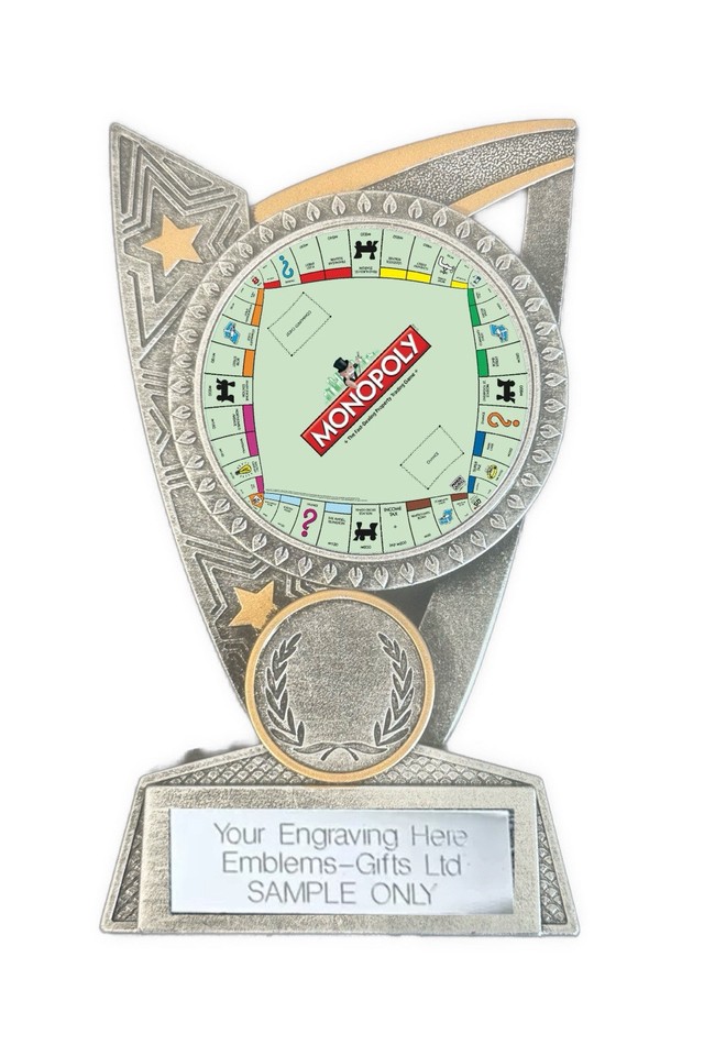 Monopoly Award (TR6) 125mm Resin Trophy Engraved Free | eBay UK