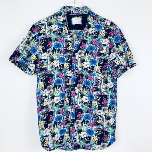 Denim & Flower Ricky Singh Blue Floral Shirt Large | eBay