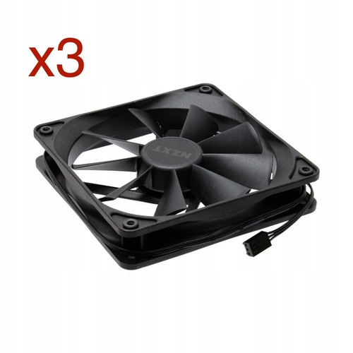 3X NZXT Rifle Bearing RF-AF12C-RB 12VDC 120mm Cooler Desktop Case CPU ...