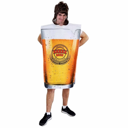 Bogan Beer Glass Costume Adult Lager Australia Day BBQ Party Tunic One ...
